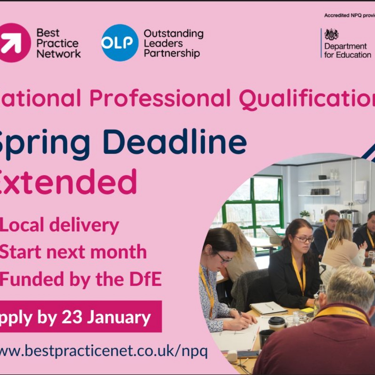 CAT Institute of Education - NPQ registration extended